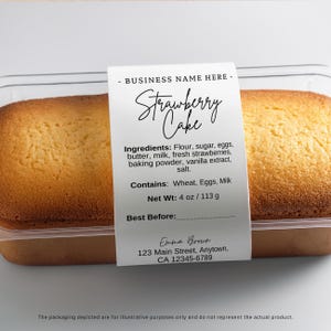 Editable Mini Cake Tin Label Template | Mini Loaf Baking Pan Label ...
