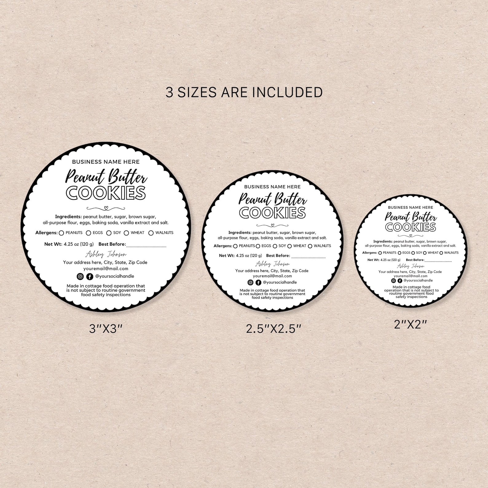 Cottage Food Label | Home Baked Goods Label | Printable Food Label ...