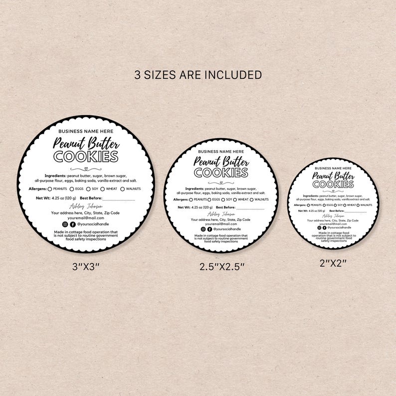 Cottage Food Label | Home Baked Goods Label | Printable Food Label ...