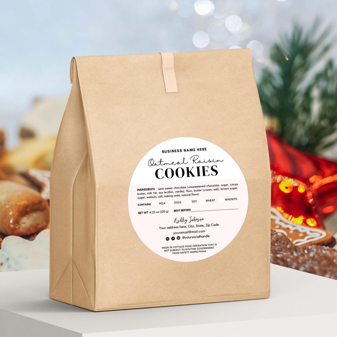 Cottage Food Label Home Baked Goods Label Printable Food Label Cottage ...