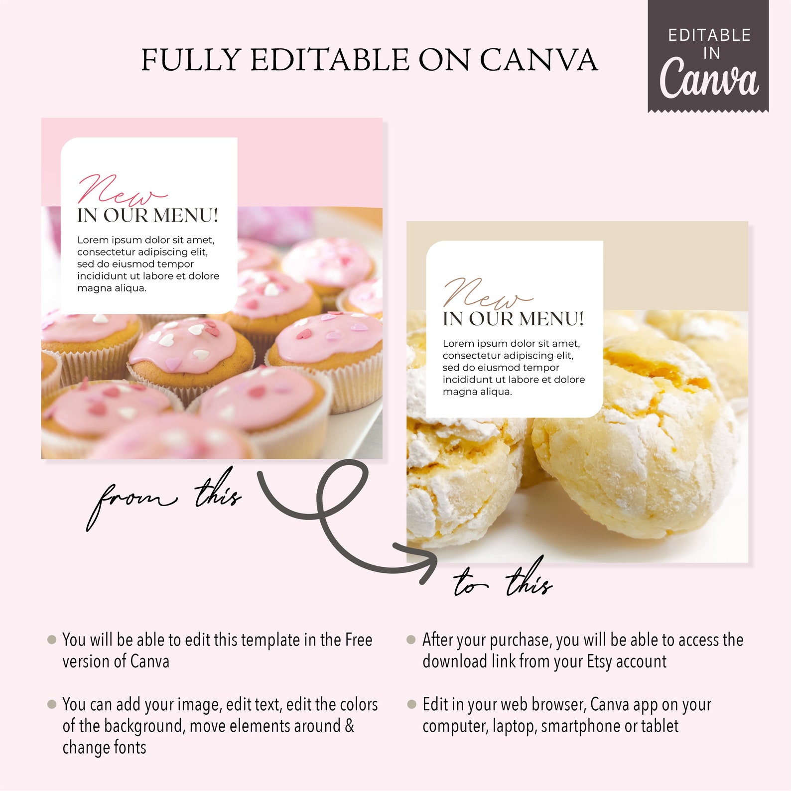 Bakery Instagram Post Templates | Bakery Instagram Template | Instagram ...