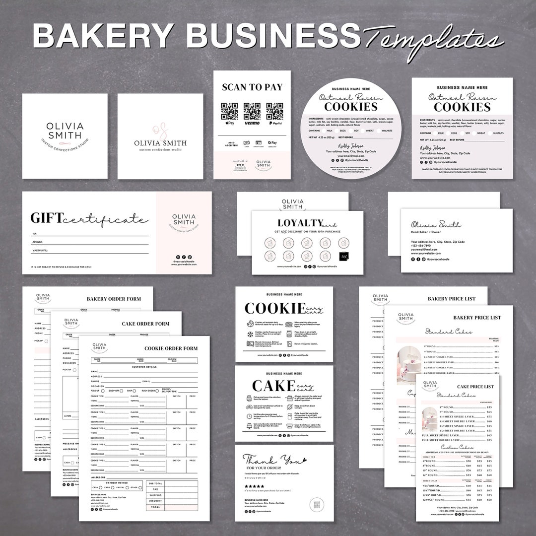 Minimalist Bakery Template | Canva Template | Bakery Business Bundle ...