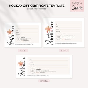 Editable Christmas Holiday Gift Certificate Template | Holiday ...