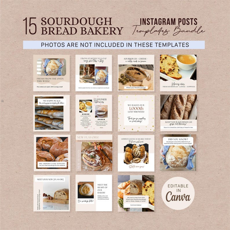 Bakery Instagram Post Templates | Sourdough Instagram Template ...