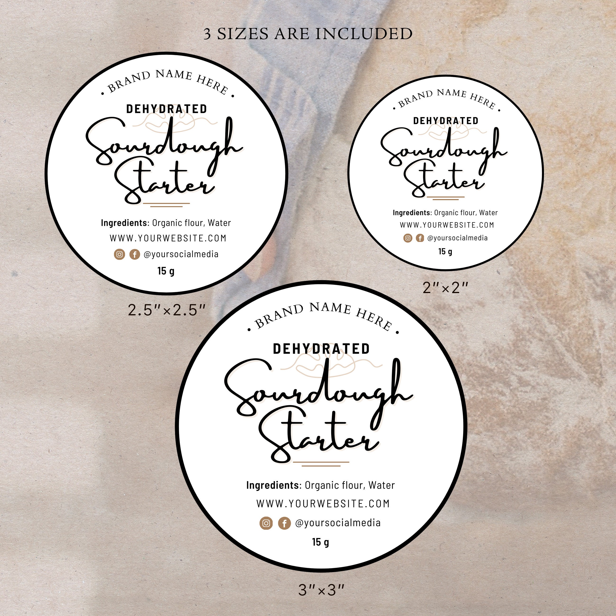 Sourdough Starter Sticker Sourdough Starter Tag Printable Bakery Care ...