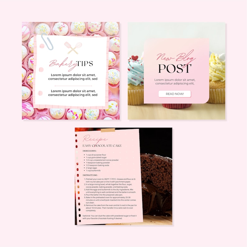 Bakery Instagram Post Templates | Bakery Instagram Template | Instagram ...