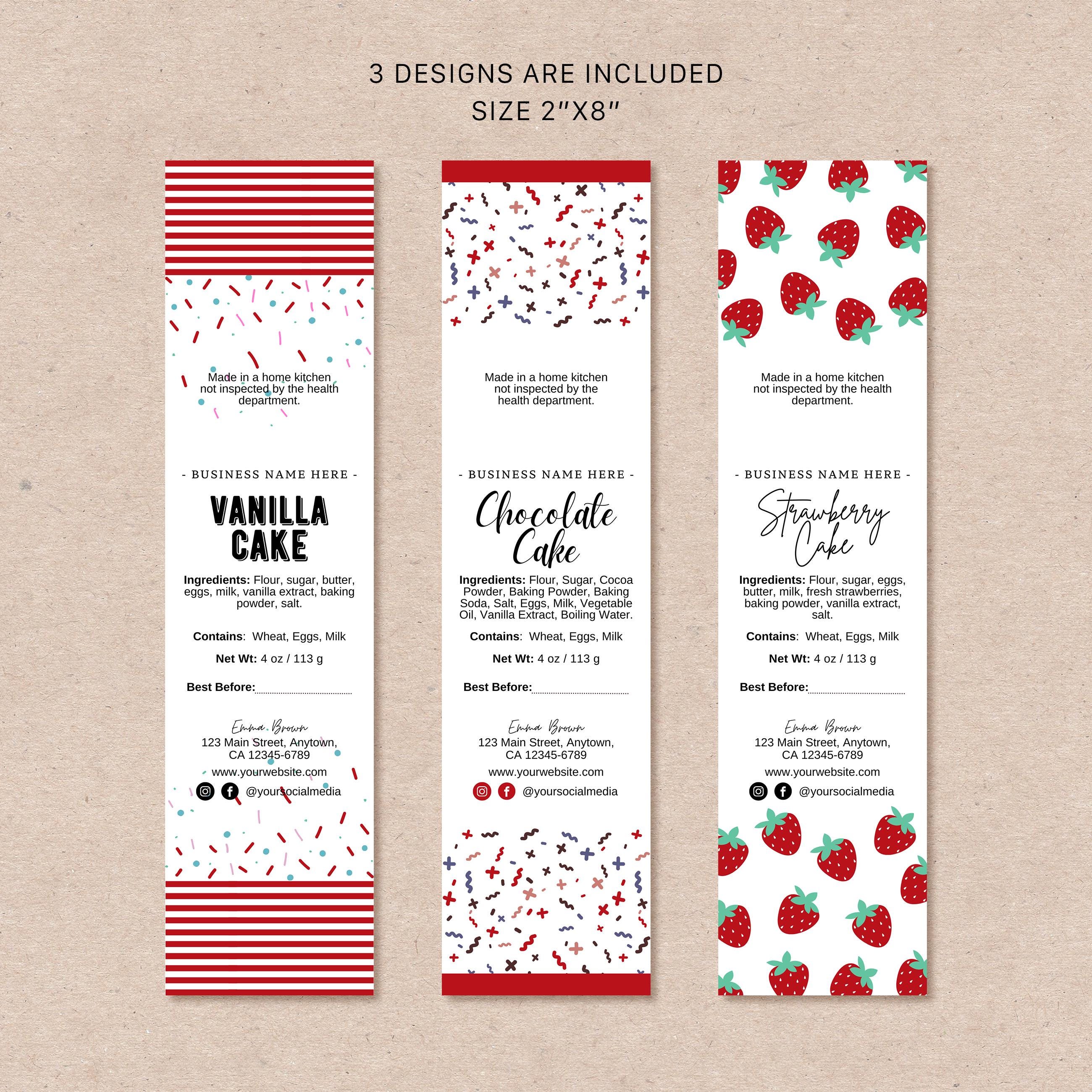 Editable Mini Cake Tin Label Template | Mini Loaf Baking Pan Label ...