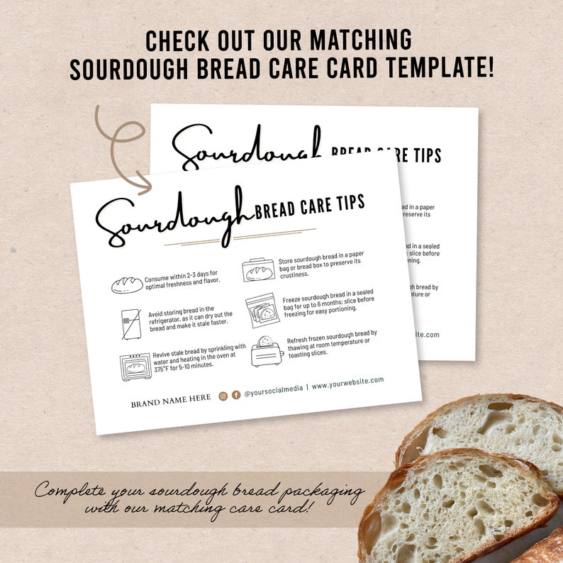 Sourdough Bread Cottage Food Label | Home Baked Goods Label | Printable ...