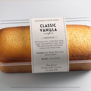 Editable Mini Cake Tin Label Template | Mini Loaf Baking Pan Label ...