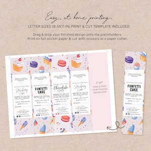 Editable Mini Cake Tin Label Template | Mini Loaf Baking Pan Label ...