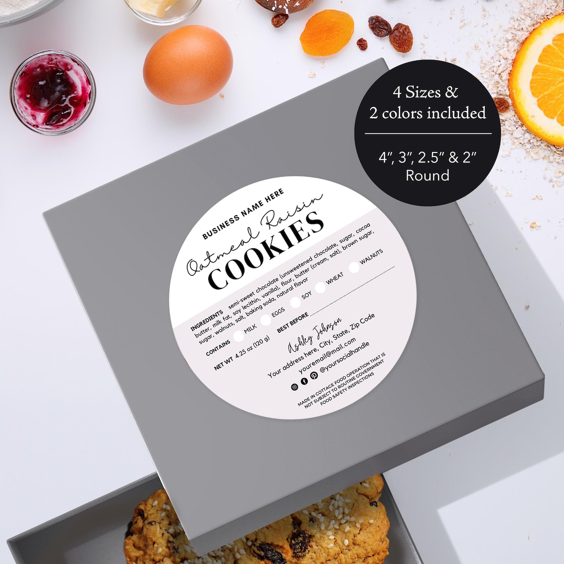 Cottage Food Label | Home Baked Goods Label | Printable Food Label ...