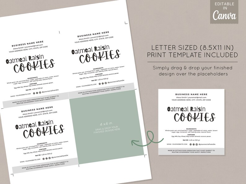 Cottage Food Label Home Baked Goods Label Printable Food Label Cottage ...