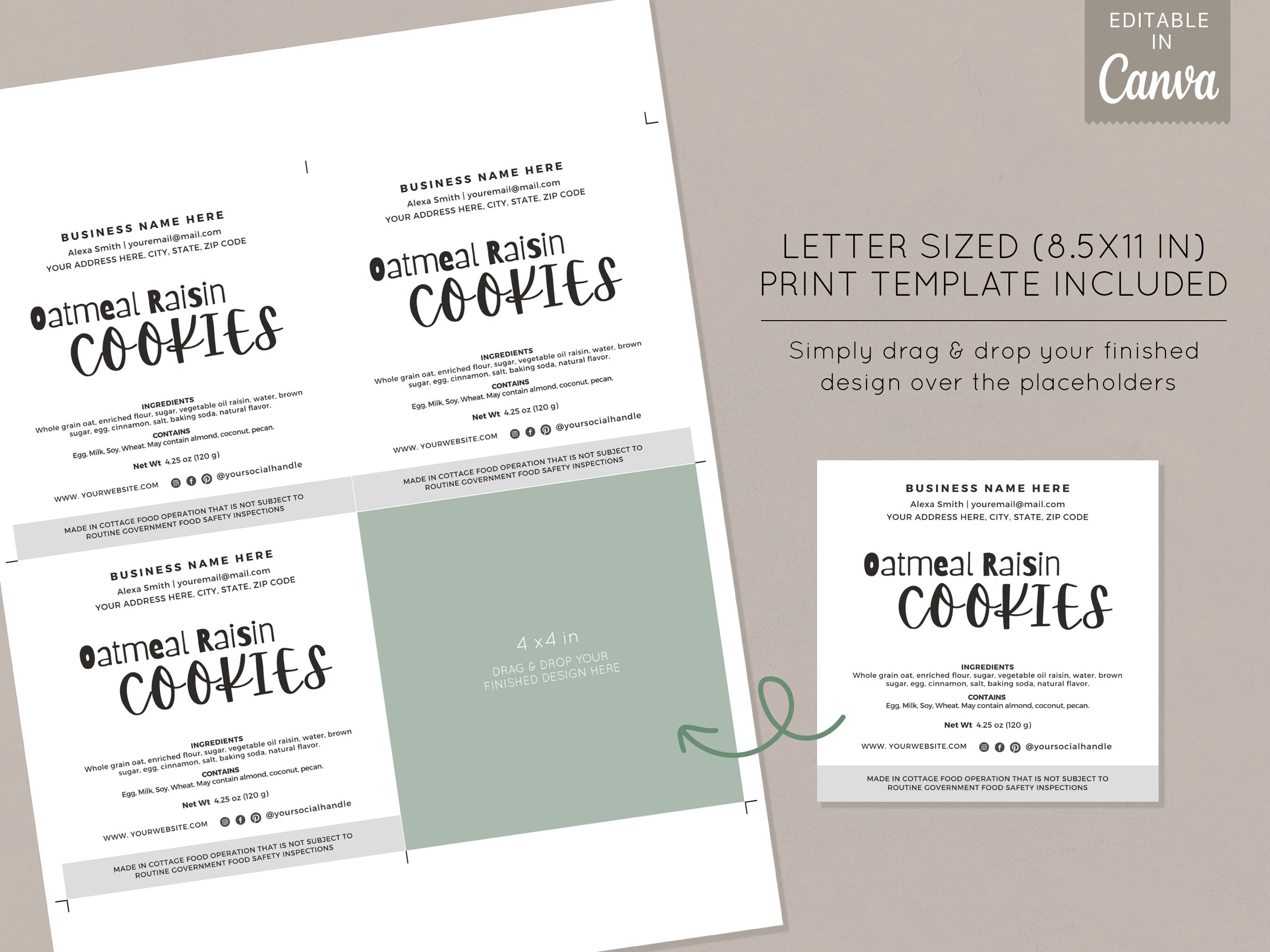 Cottage Food Label | Home Baked Goods Label | Printable Food Label ...