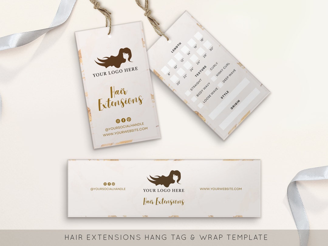 Editable Hair Hang Tag Template| Customizable Canva Design for Hair ...
