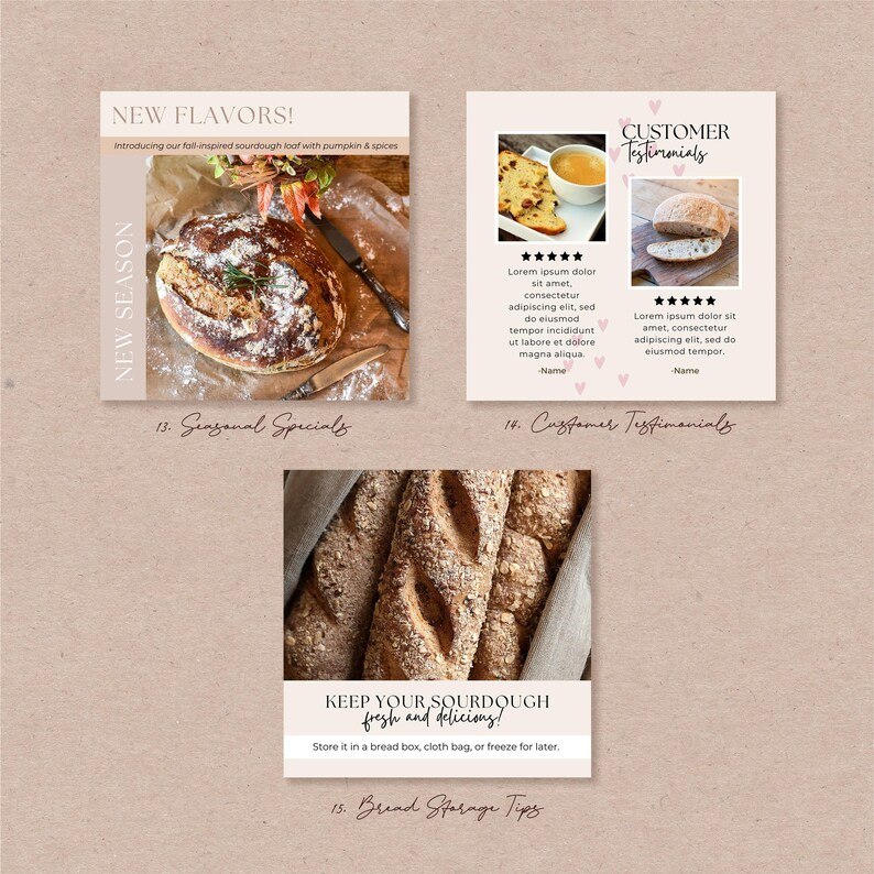 Bakery Instagram Post Templates | Sourdough Instagram Template ...