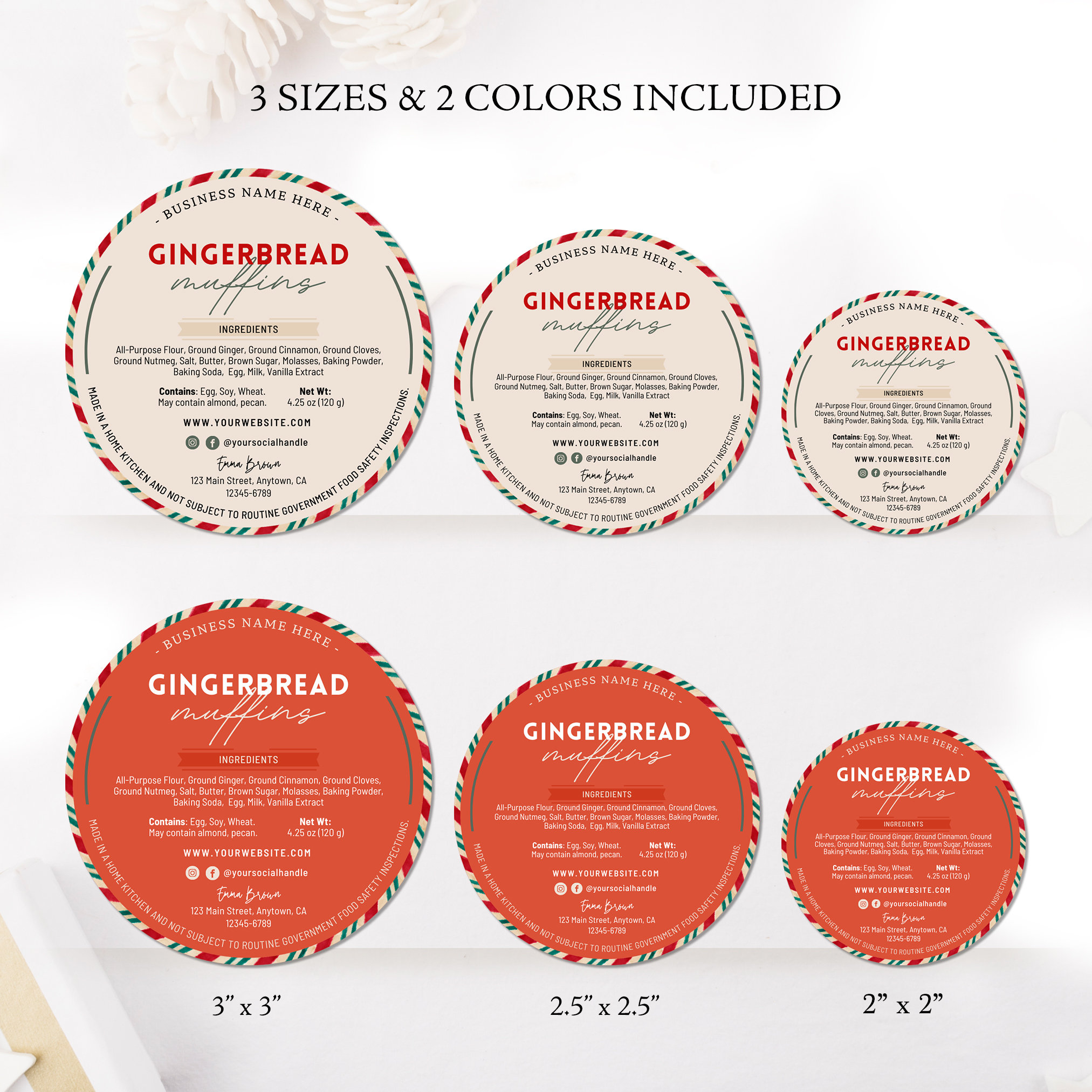 Cottage Law Label | Christmas Label | Printable Food Label | Home Baked ...