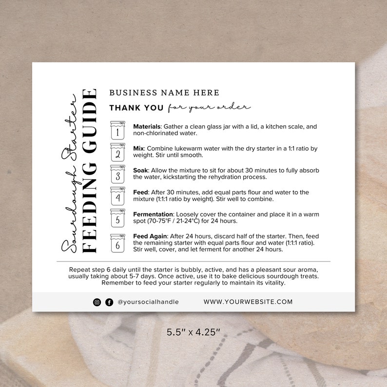 Sourdough Starter Instructions Sourdough Starter Feeding Guide Template ... Sourdough Starter Instructions Sourdough Starter Feeding Guide Template ...