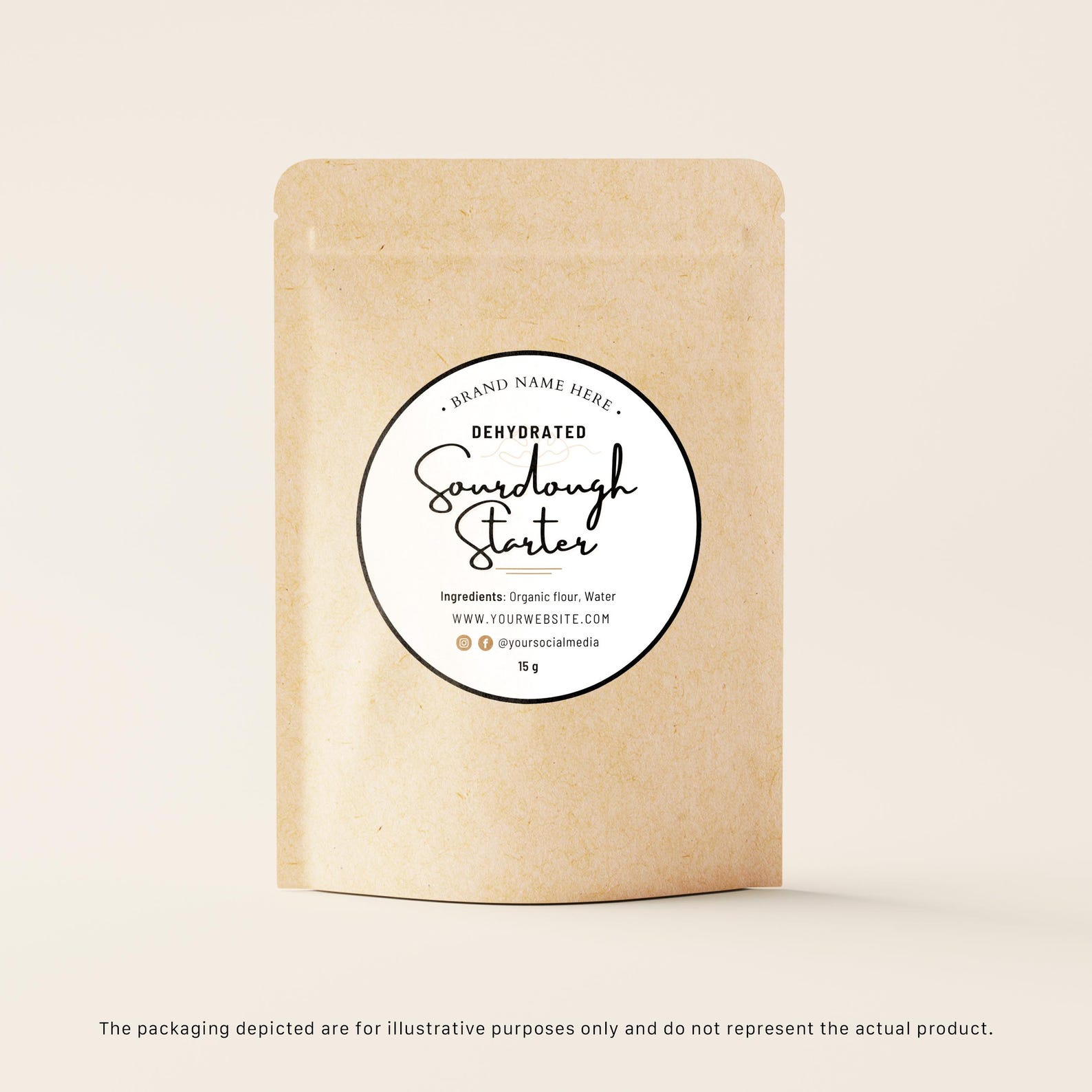 Dehydrated Sourdough Starter Label Template | Sourdough Starter ...