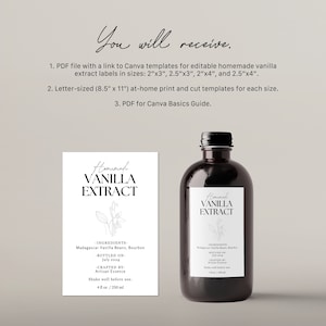 Homemade Vanilla Extract Labels | Vanilla Extract Label Template | Diy ...