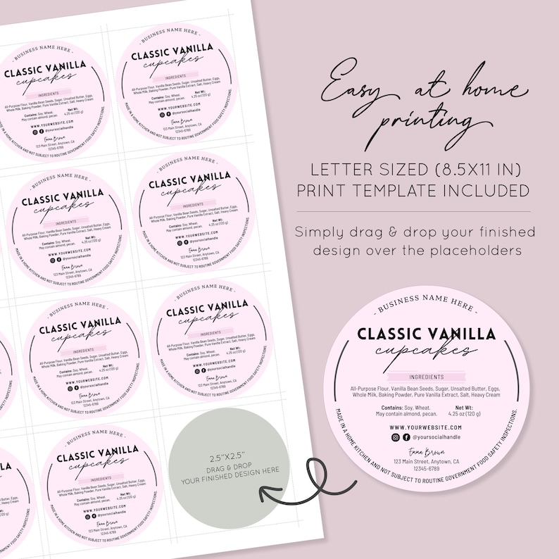 Cottage Food Label Home Baked Goods Label Printable Food Label Cottage ...