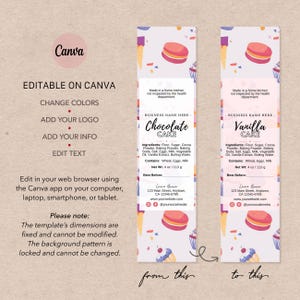 Editable Mini Cake Tin Label Template | Mini Loaf Baking Pan Label ...