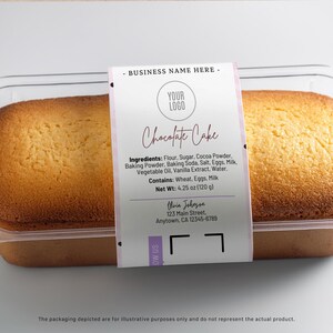 Editable Mini Cake Tin Label Template | Mini Loaf Baking Pan Label ...