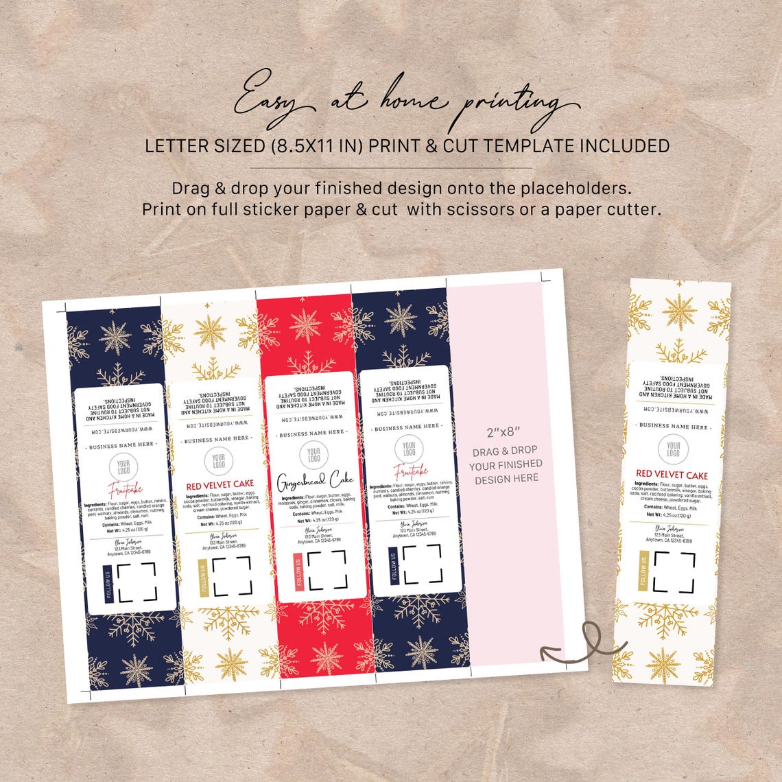 Editable Christmas Mini Cake Label Template | Mini Cake Label | Mini ...