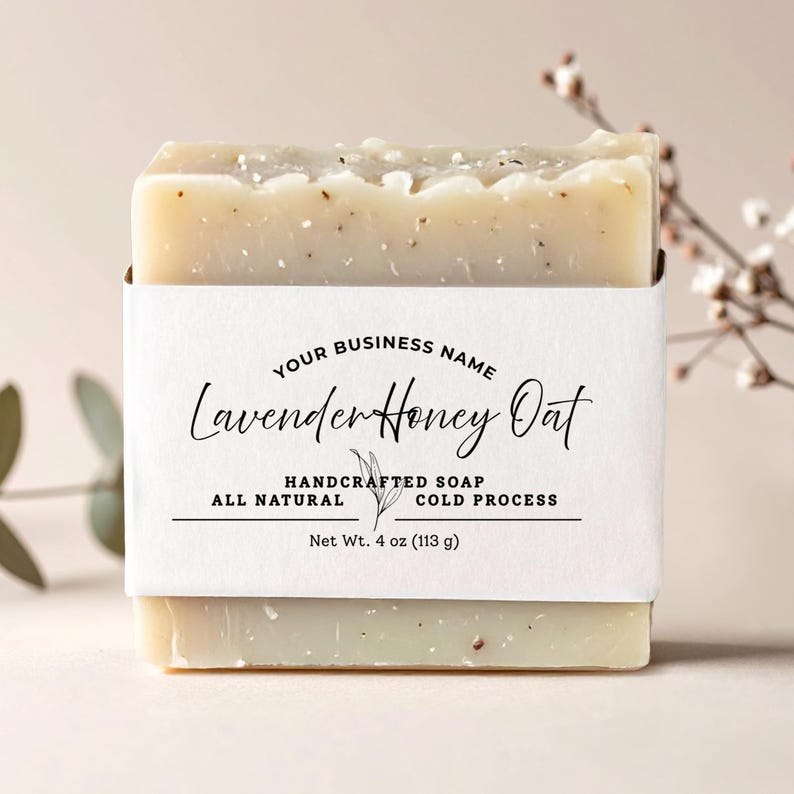 Editable Soap Label Template for Canva, Custom Wrap Around Labels for ...
