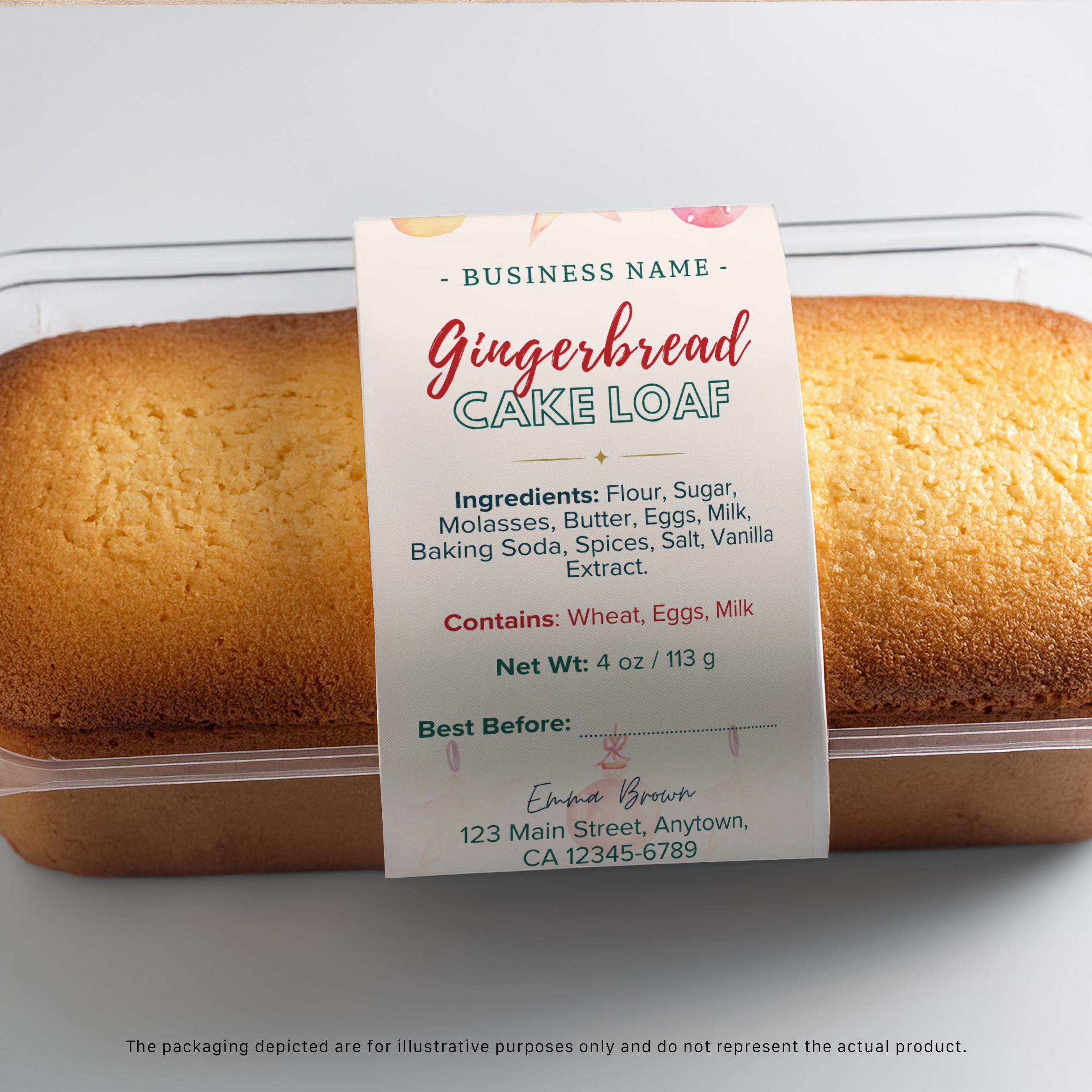 Mini Cake Tin Label Editable Template Mini Christmas Cake Loaf Label ...