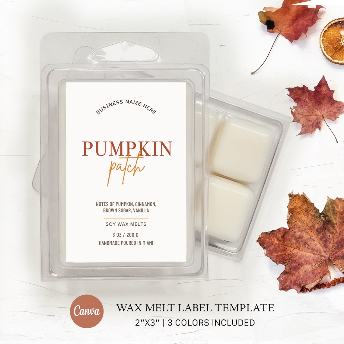 Autumn Wax Melts Label Template | Fall Wax Melt Label Template ...