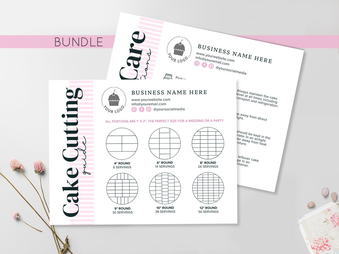 Cake Instructions | Cake Cutting Guide | Bakery Template | Printable ...