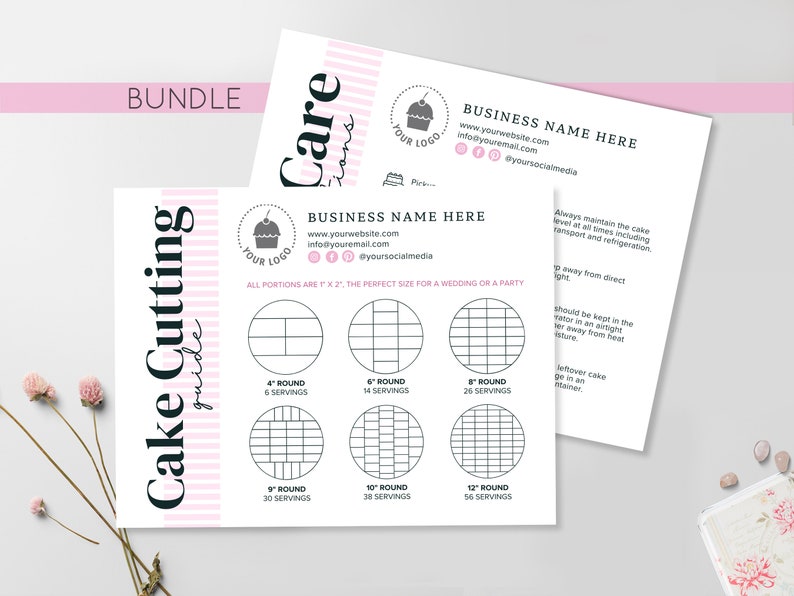 Cake Instructions | Cake Cutting Guide | Bakery Template | Printable ...