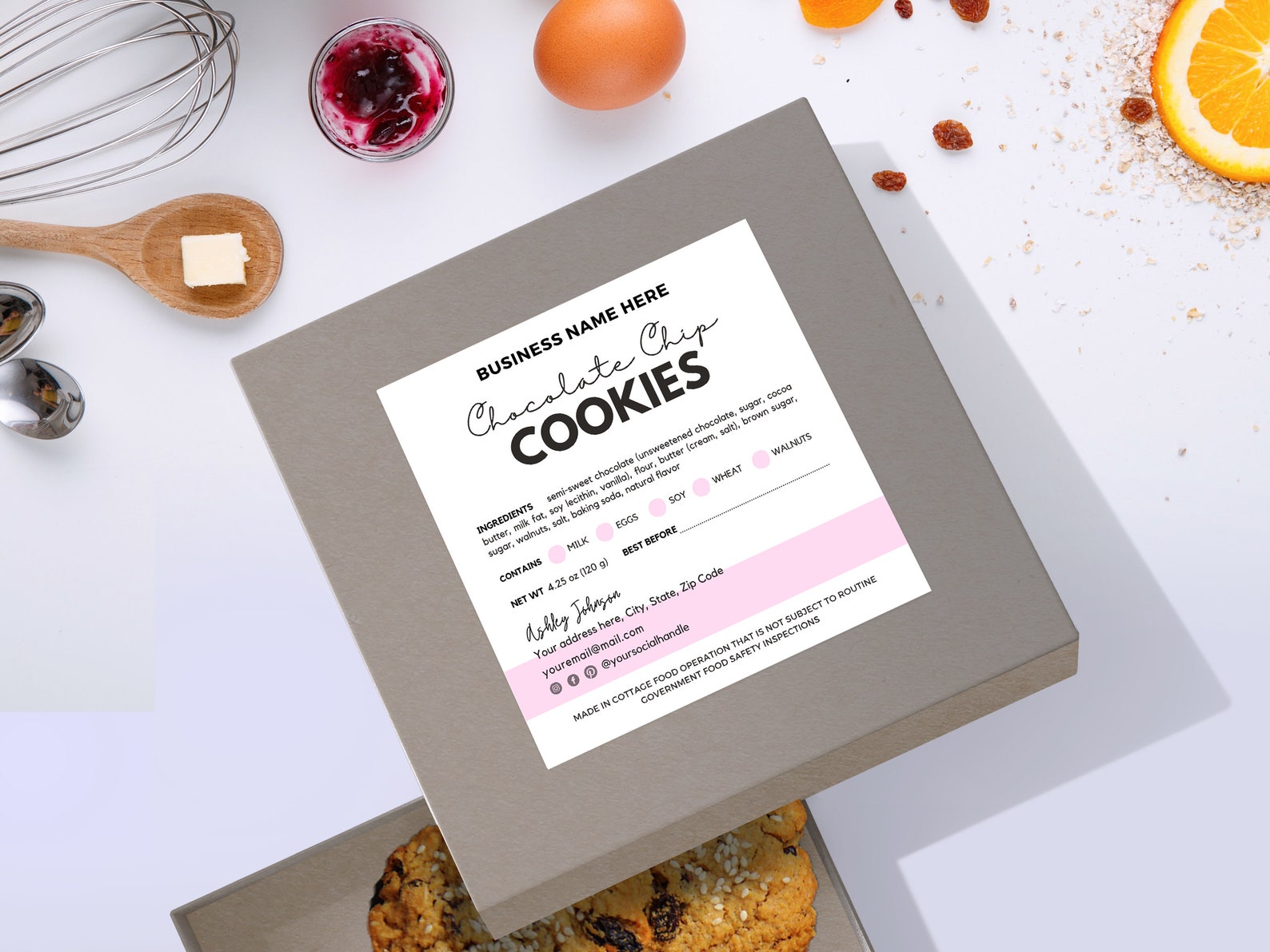 Cottage Food Label | Home Baked Goods Label | Printable Food Label ...