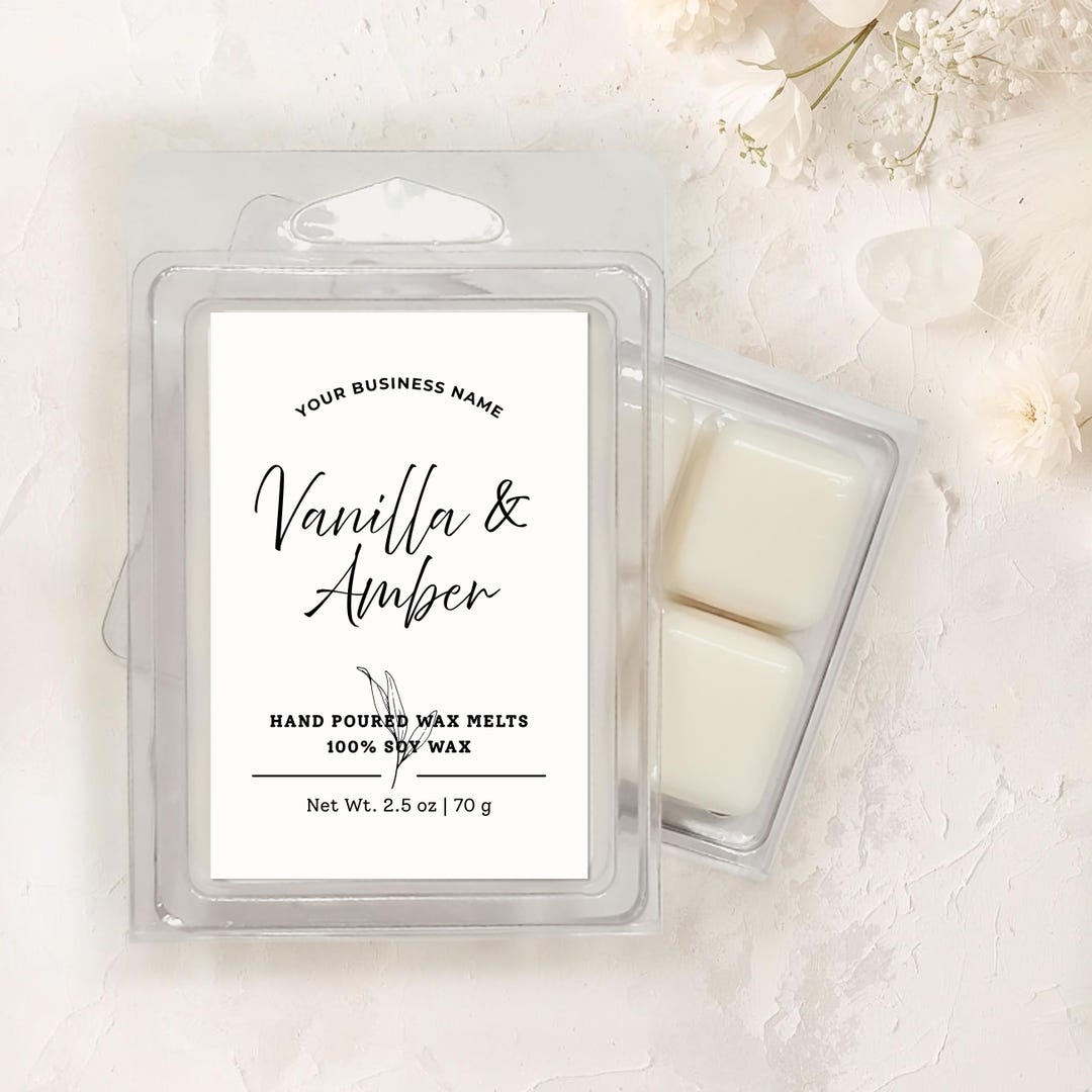 Wax Melt Label Template for Small Business | Editable Canva Label ...