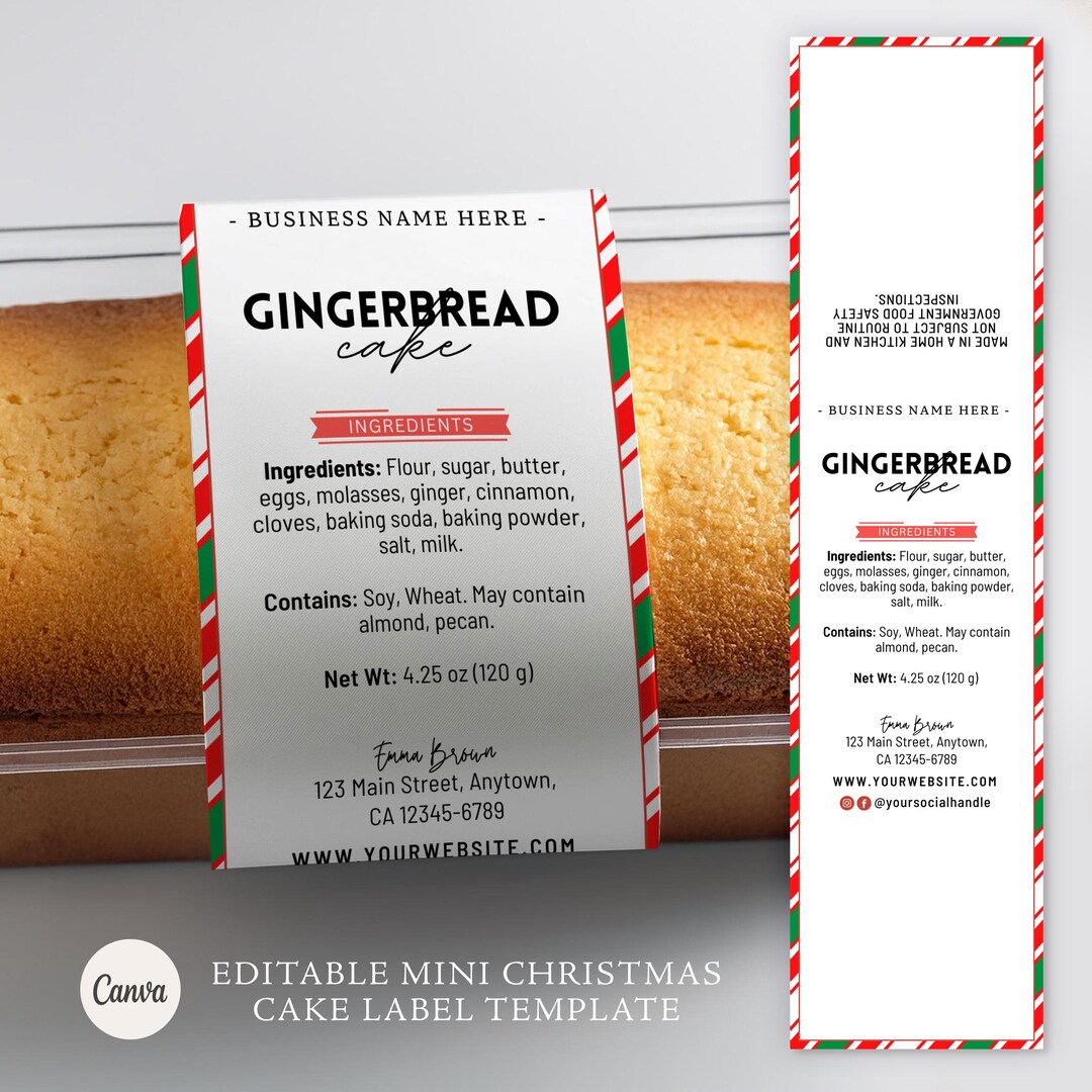 Editable Christmas Mini Cake Label Template | Mini Cake Label | Mini ...