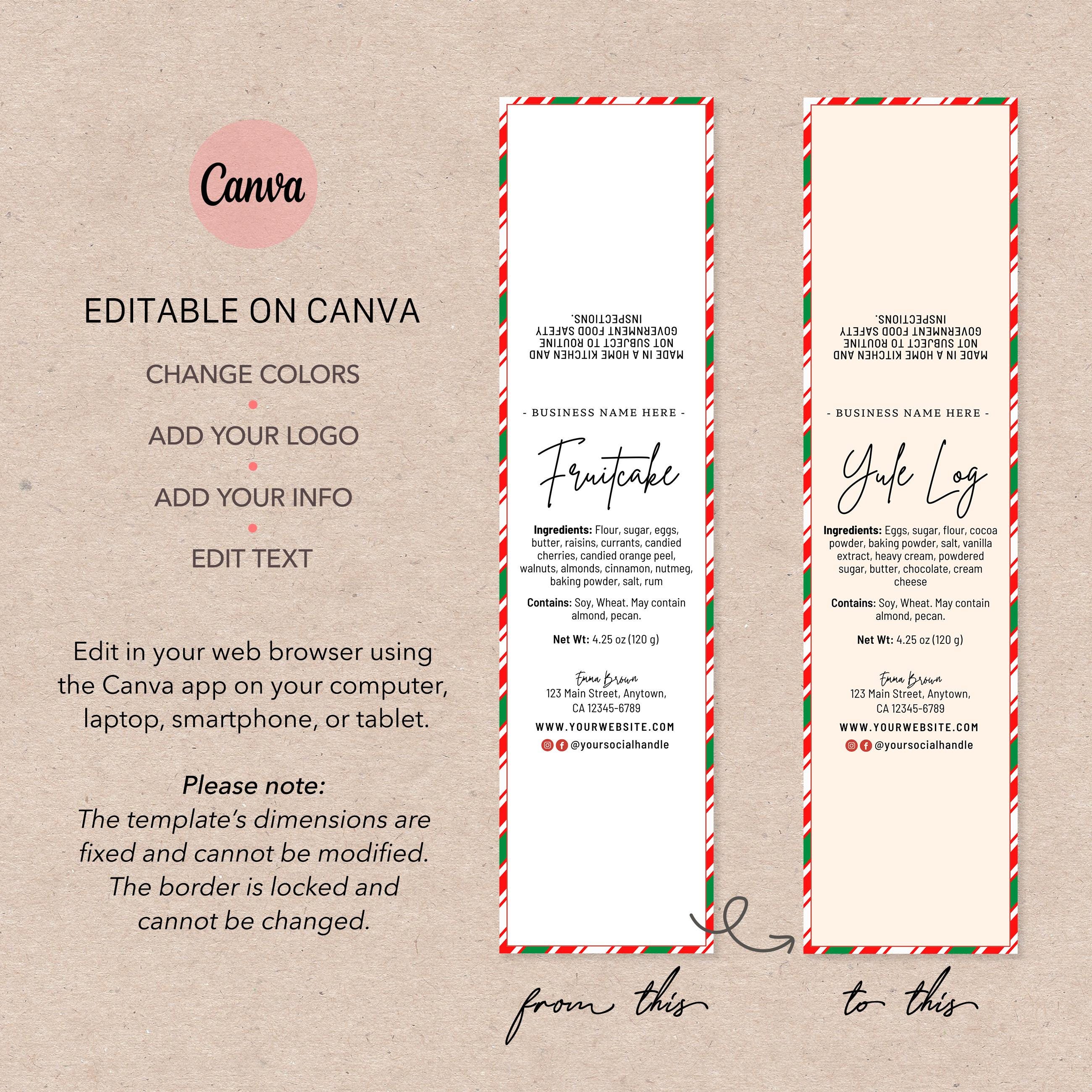 Editable Christmas Mini Cake Label Template | Mini Cake Label | Mini ...