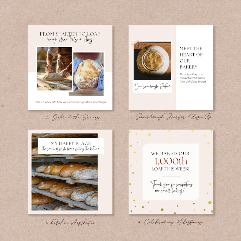 Bakery Instagram Post Templates | Sourdough Instagram Template ...
