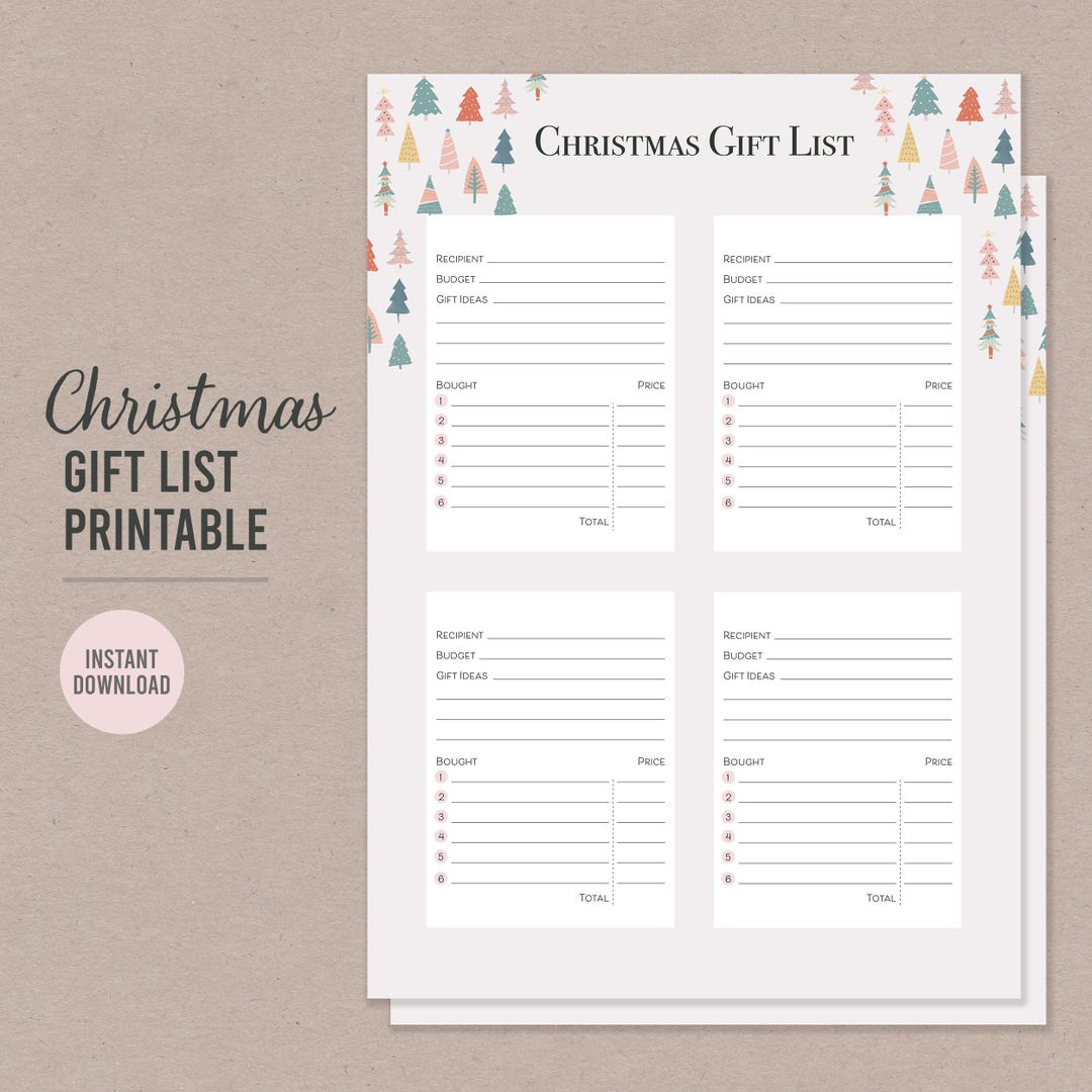 Christmas Gift List Printable | Christmas Gift Log | Christmas Gift ...