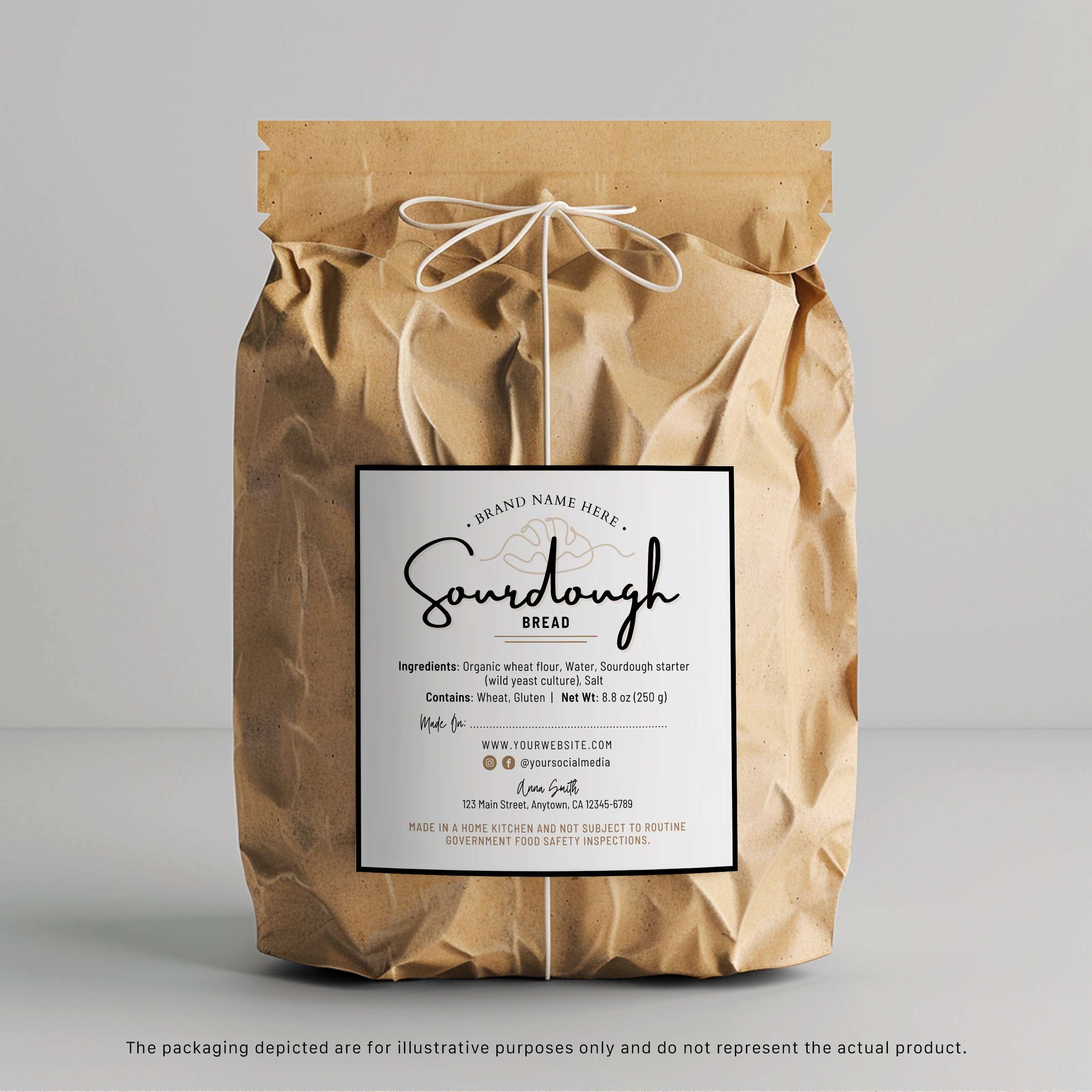 Sourdough Bread Cottage Food Label | Sourdough Bread Care Card | Home ...