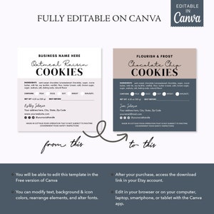 Cottage Food Label | Home Baked Goods Label | Printable Food Label ...