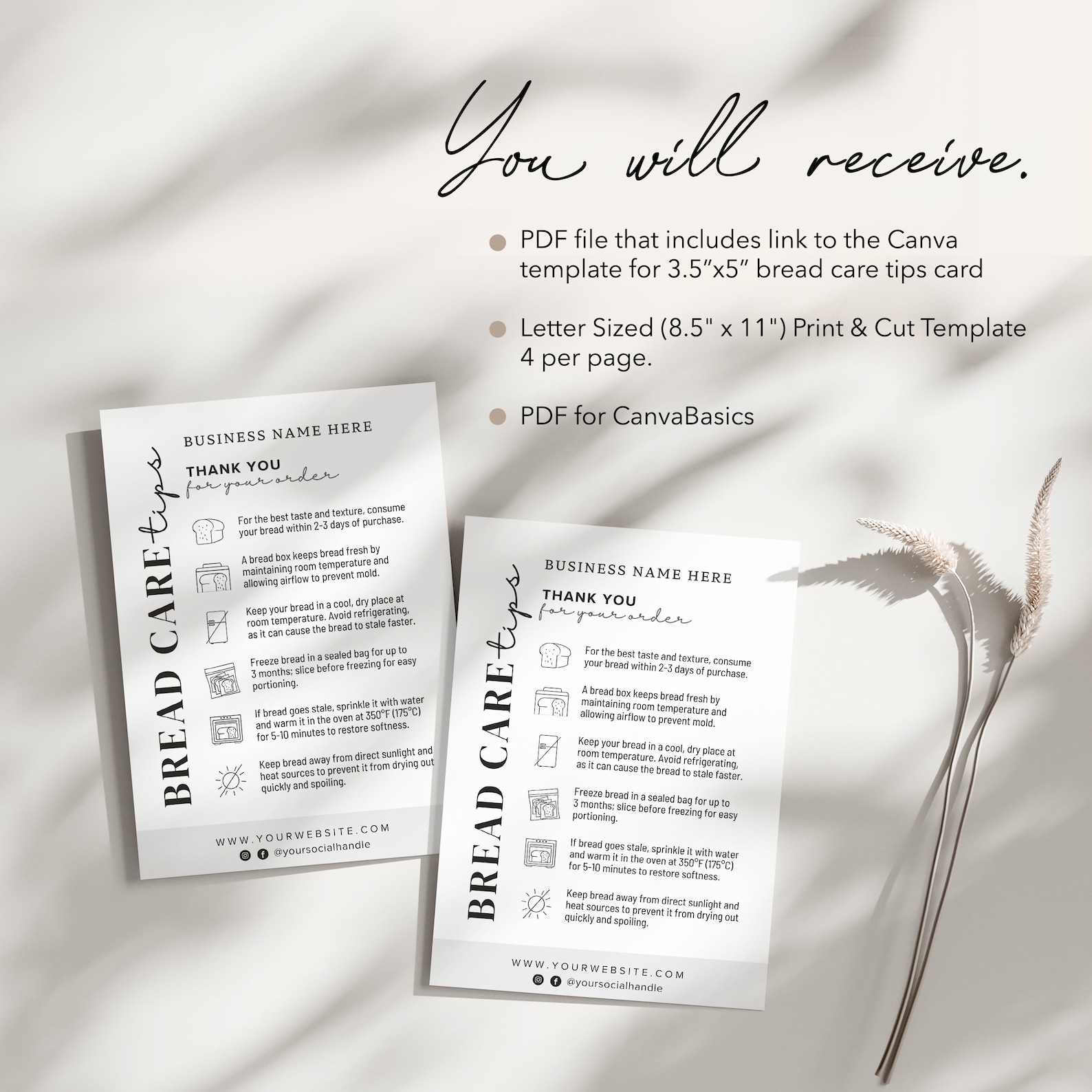 Bread Care Instructions | Custom Loaf of Bread Storage Instructions ...