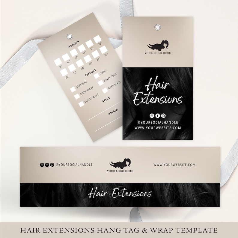 Hair Tags | Editable Hair Tag Template | DIY Bundle Tag Design | Hair ...