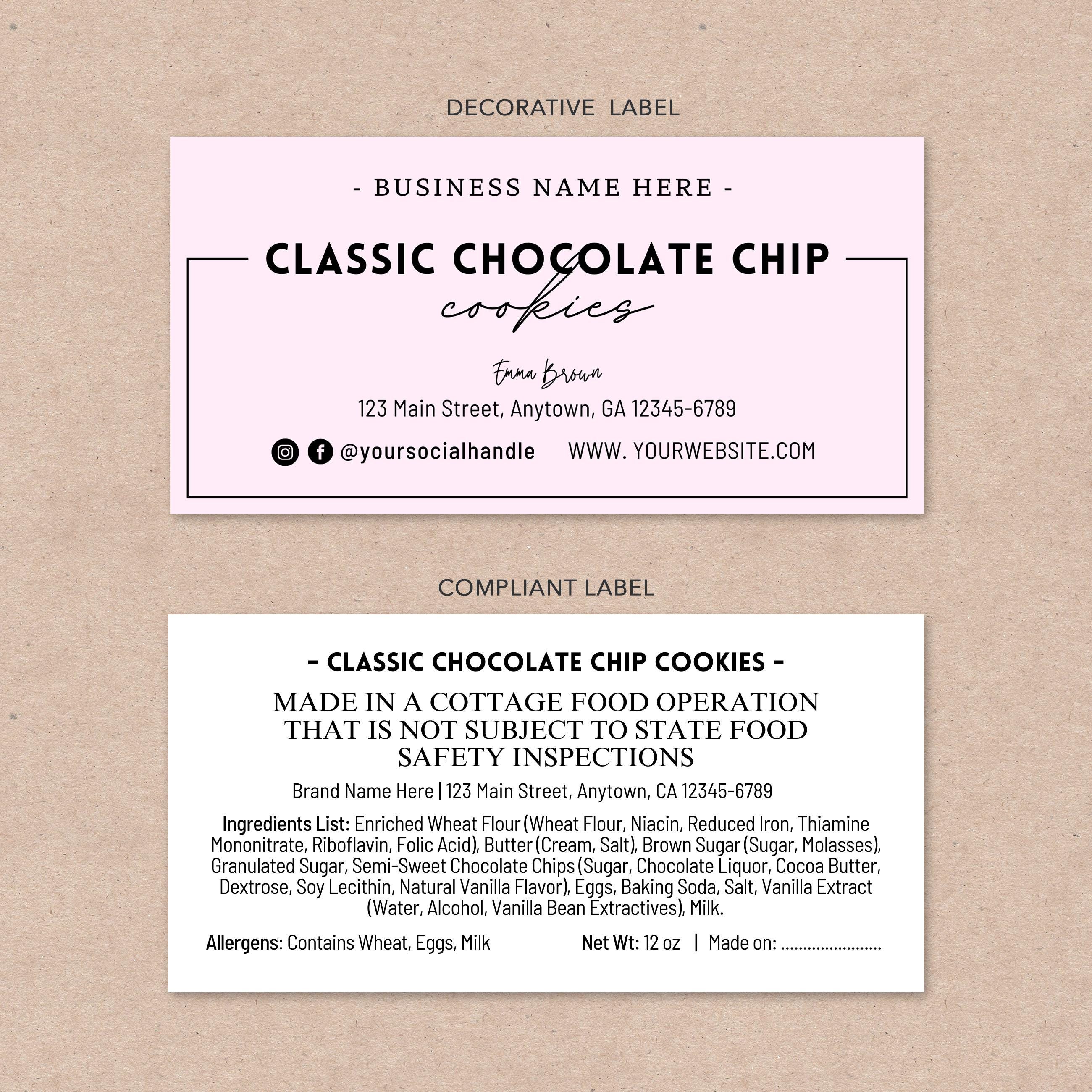 Cottage Food Label Template | Editable Canva Labels for Homemade Food ...