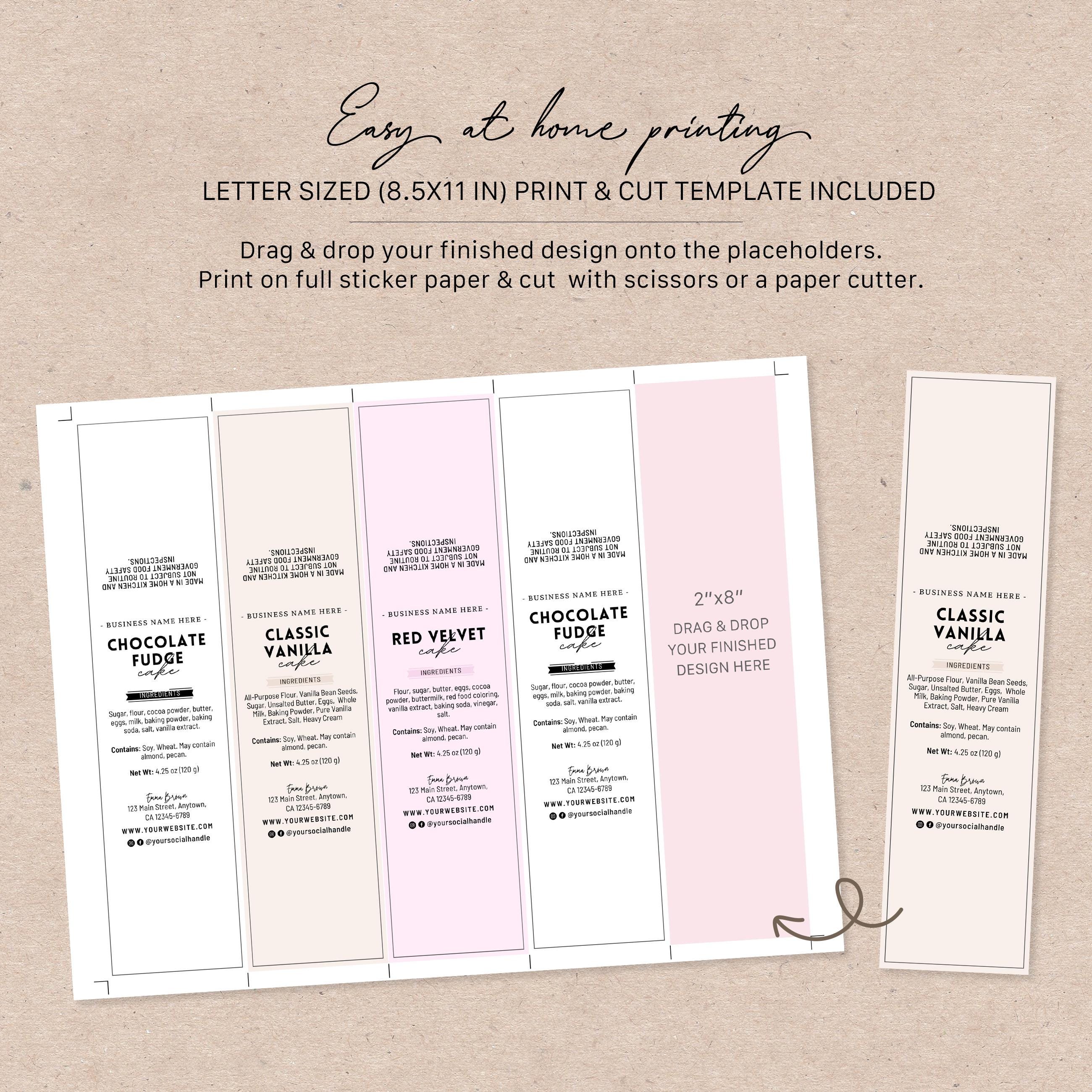 Editable Mini Cake Tin Label Template | Mini Loaf Baking Pan Label ...