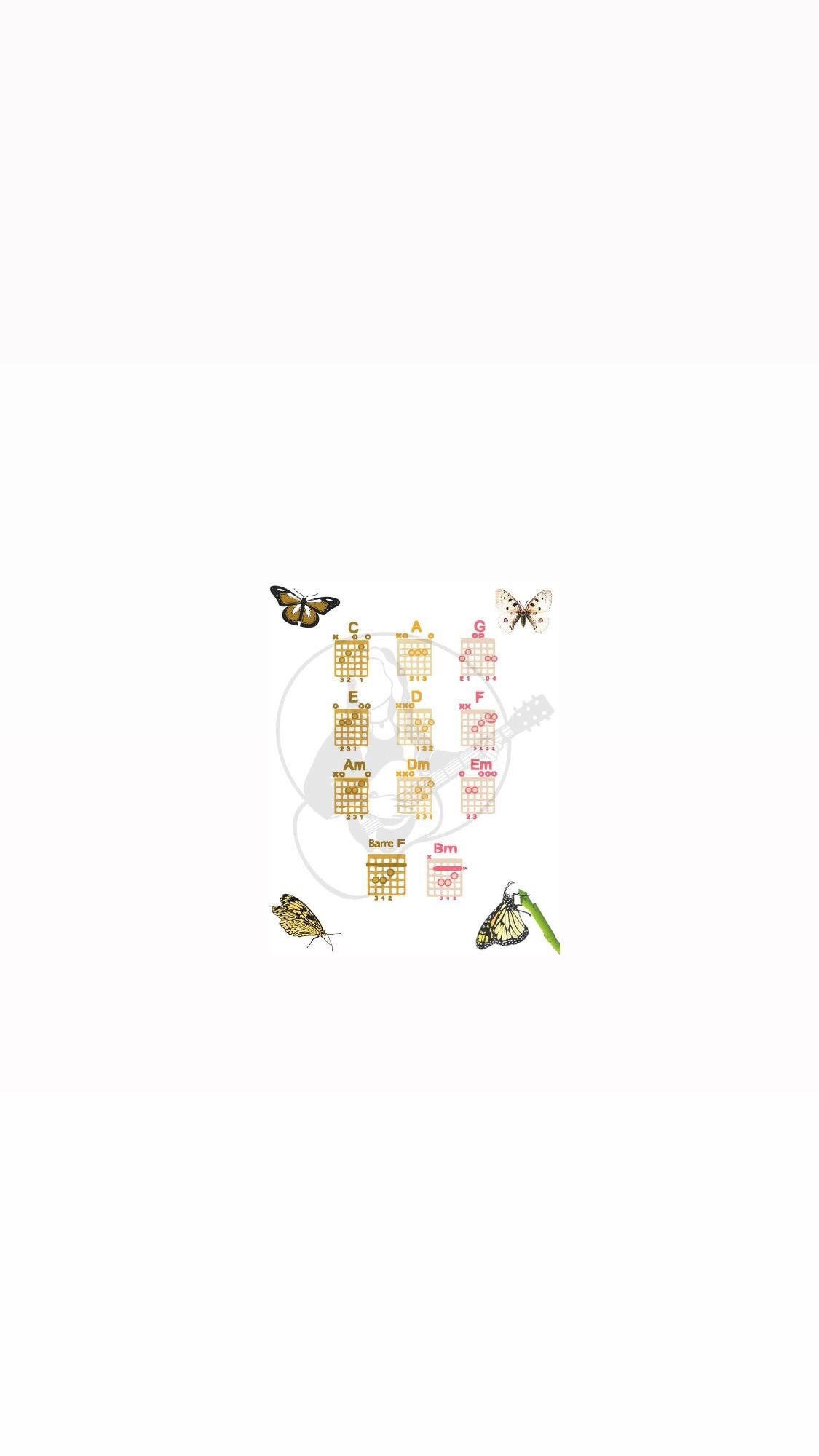 Butterfly Guitar Chord Chart - Etsy