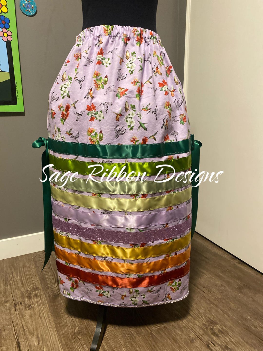 Lavender Hummingbirds W Bows Ribbon Skirt - Etsy