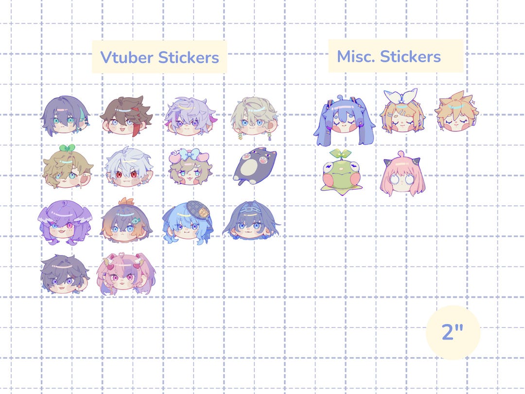 Cute Vtuber, Vocaloid, Anime Stickers - Etsy