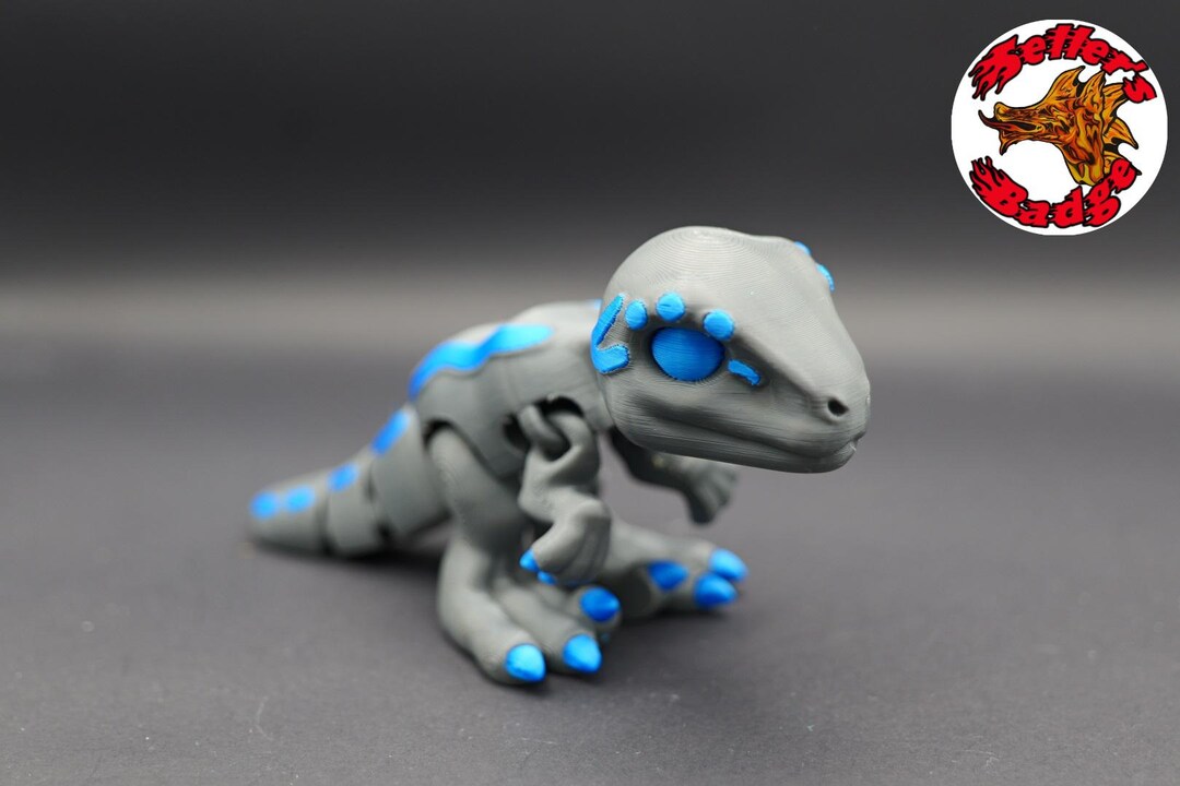 3d Printed Articulated Blue Velociraptor Like From Jurassic Park - Etsy
