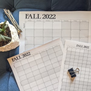 Printable Fall 2022 Seasonal Calendar Bundle - Etsy