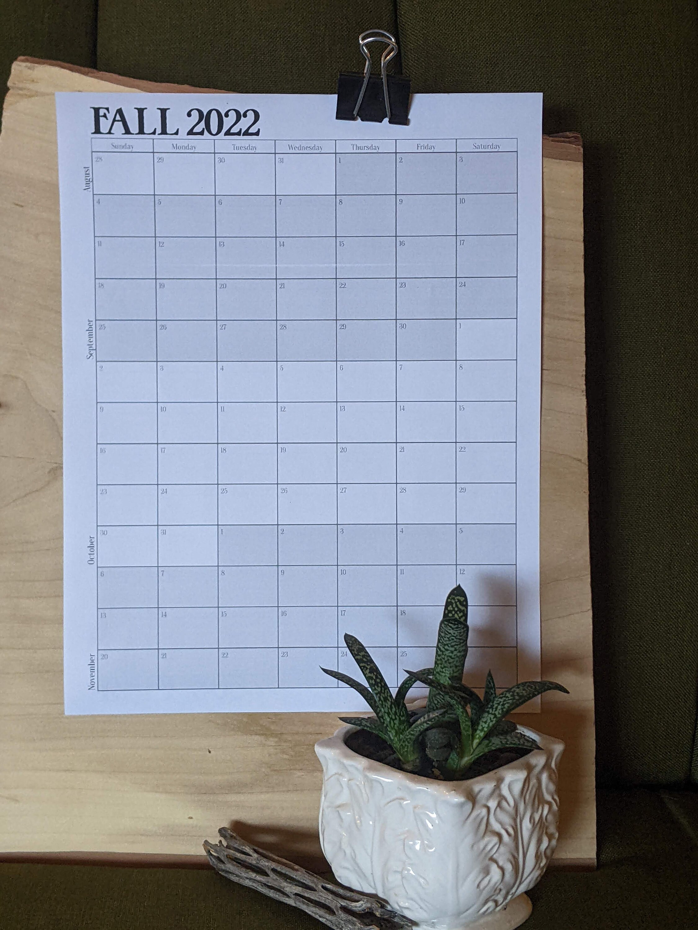 Printable Fall 2022 Seasonal Calendar Bundle - Etsy